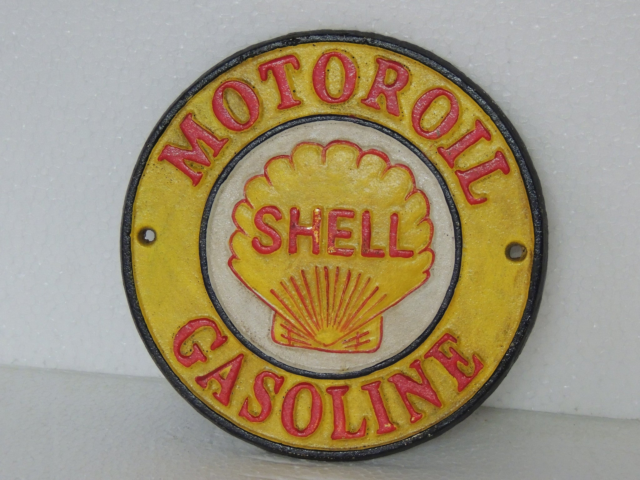 Cast Iron Sign - SHELL Motor Oil & Gasoline – Jantiques LLC.